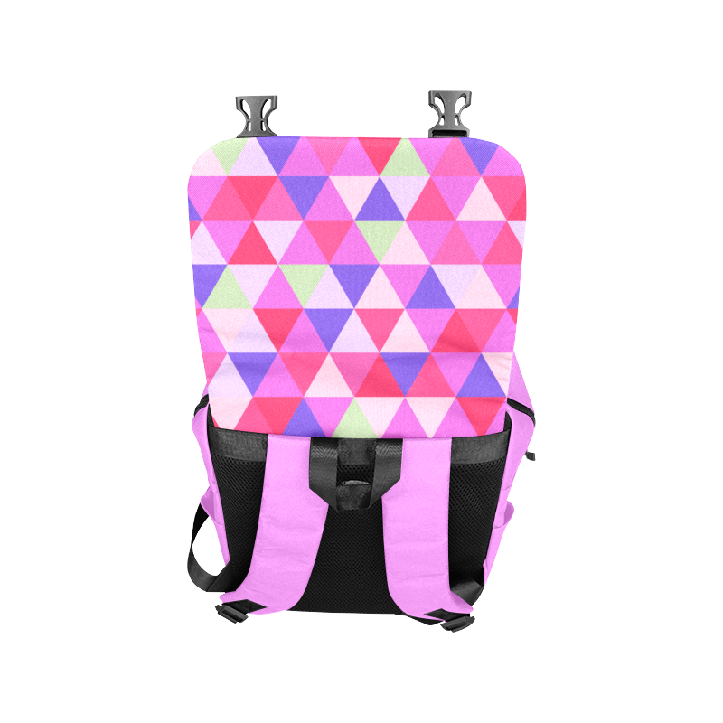 Geometric Pink Triangle Pattern Casual Shoulders Backpack (Model 1623 ...