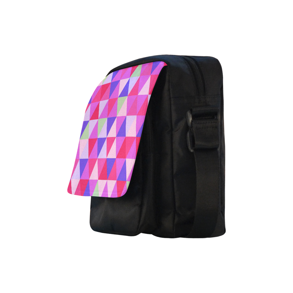 Geometric Pink Triangle Pattern Crossbody Nylon Bags (Model 1633) | ID ...