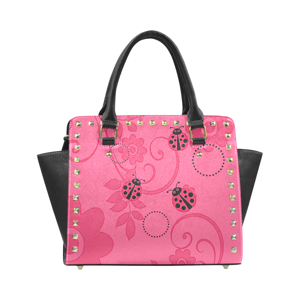 ladybug pink Rivet Shoulder Handbag (Model 1645) | ID: D230251