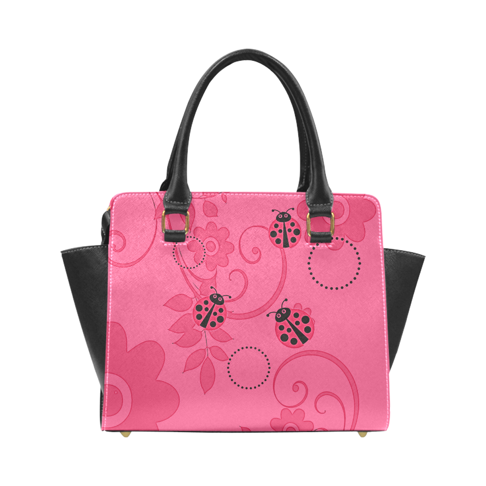 ladybug pink Rivet Shoulder Handbag (Model 1645) | ID: D230251