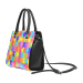 Multicolored Jigsaw Puzzle Rivet Shoulder Handbag (Model 1645) | ID ...