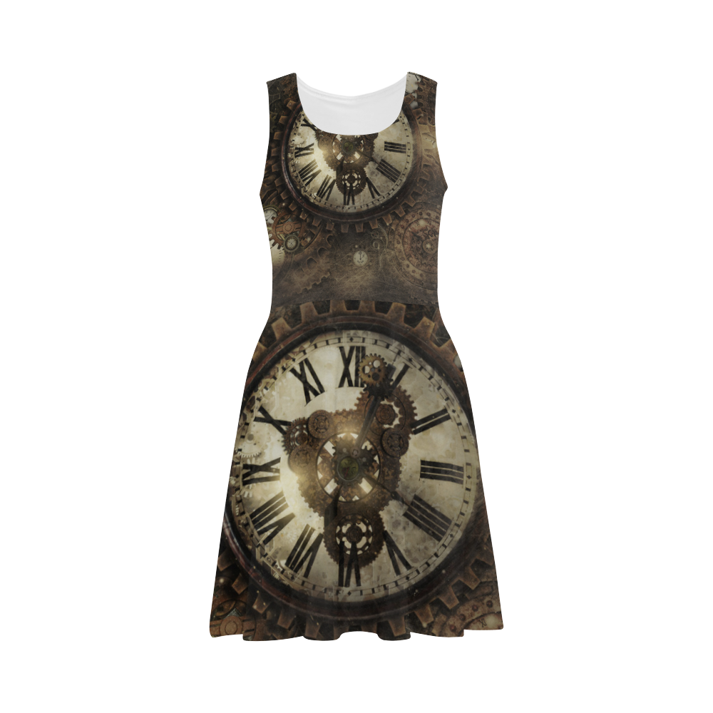 Vintage Steampunk Clocks Atalanta Sundress (Model D04) | ID: D238932