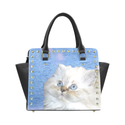 Blue Cat Rivet Shoulder Handbag (Model 1645) | ID: D1121066