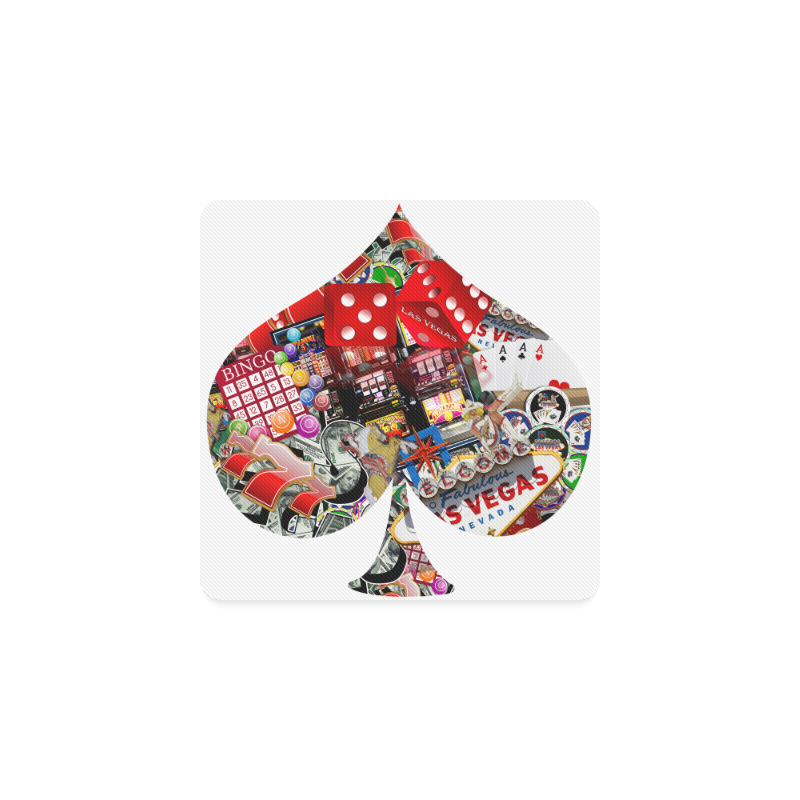 Spade Playing Card Shape - Las Vegas Icons Square Coaster | ID: D267257