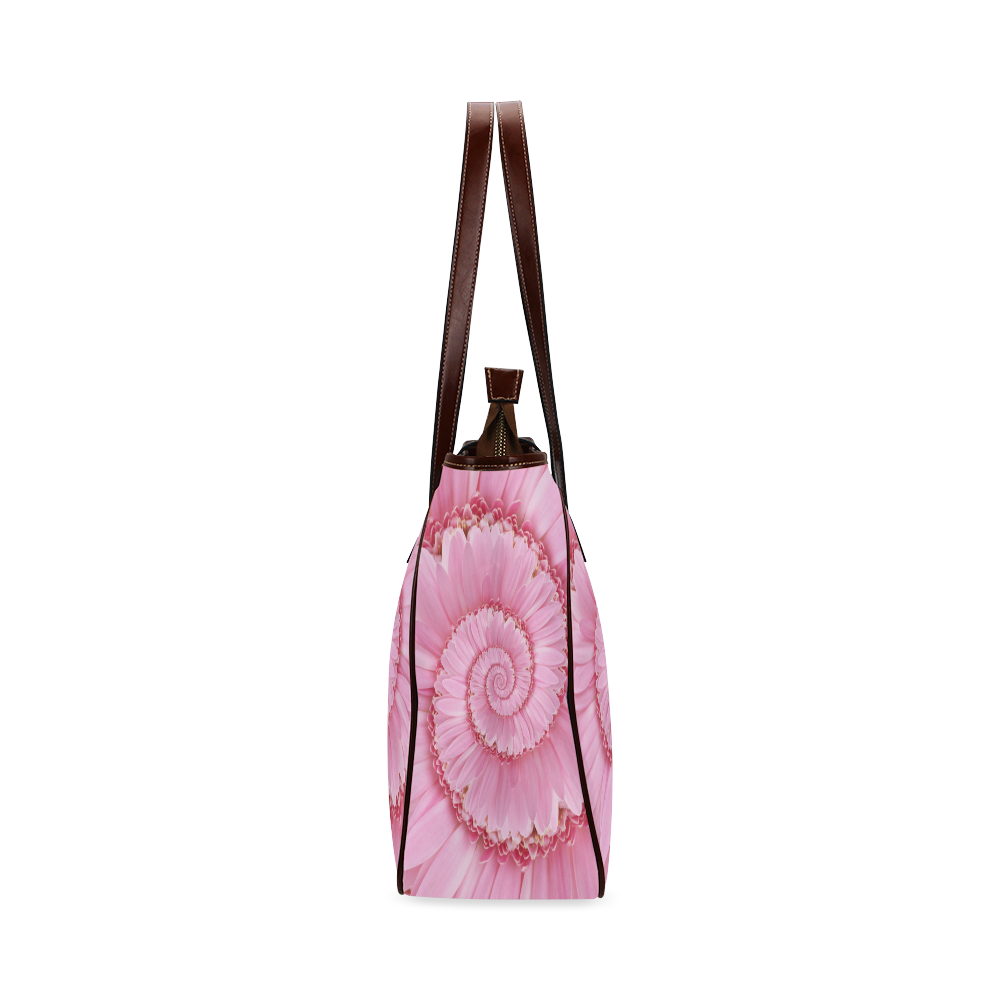 Pink Gerbera Flower Spiral Droste Classic Tote Bag (Model 1644) | ID ...