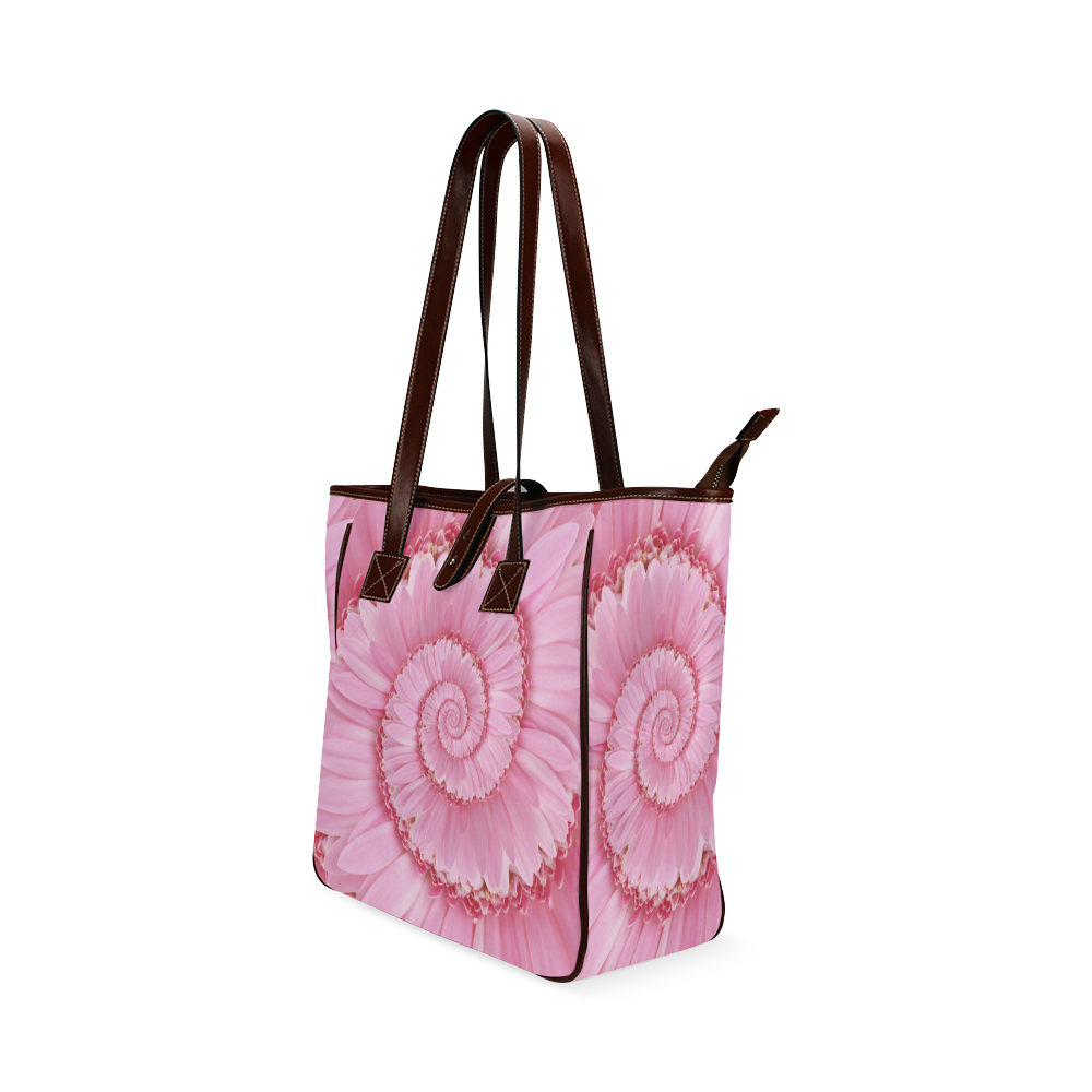 Pink Gerbera Flower Spiral Droste Classic Tote Bag (Model 1644) | ID ...