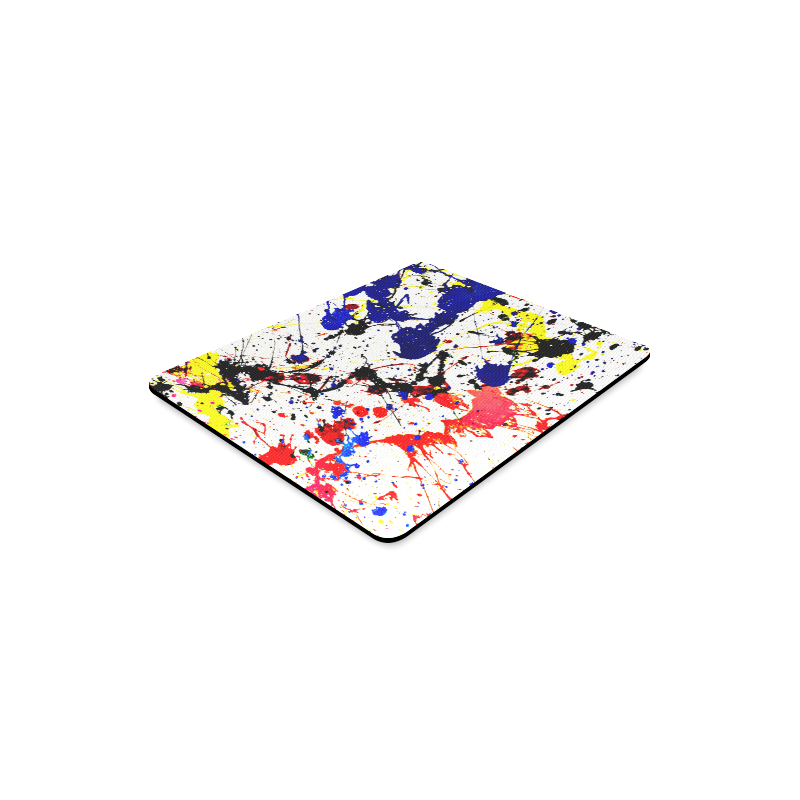 Blue & Red Paint Splatter Rectangle Mousepad | ID: D278974