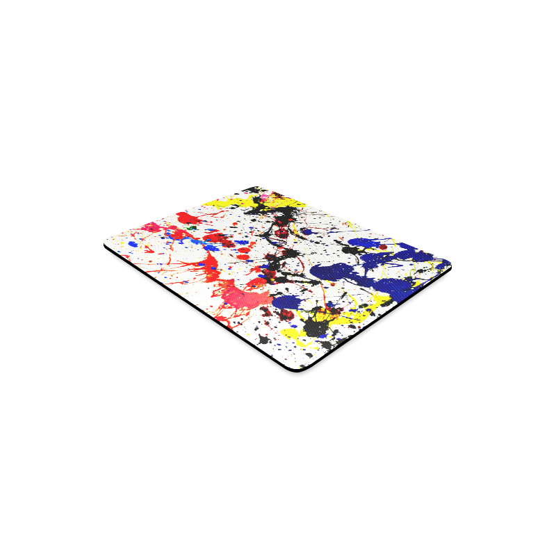 Blue & Red Paint Splatter Rectangle Mousepad | ID: D278974