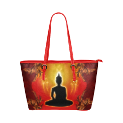 Om mani padme hum 2 Leather Tote Bag/Large (Model 1651) | ID: D1129670