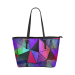 Modern Triangles Leather Tote Bag/Large (Model 1651) | ID: D282563