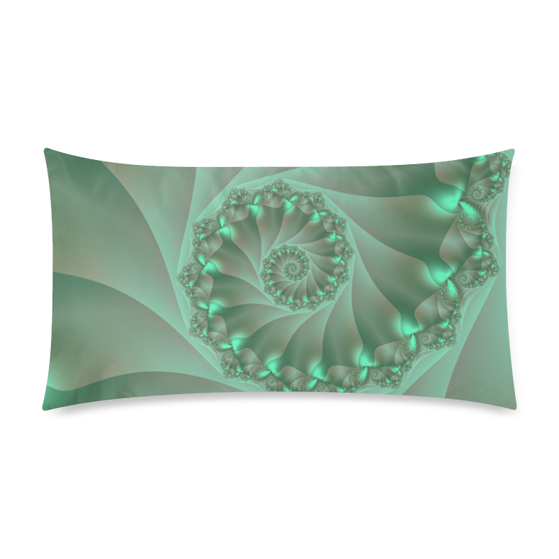 Green Spiral Fractal Rectangle Pillow Case 20"x36"(Twin Sides) | ID ...