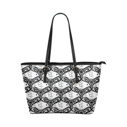 Cute toucan with flowers Leather Tote Bag/Small (Model 1651) | ID: D290821