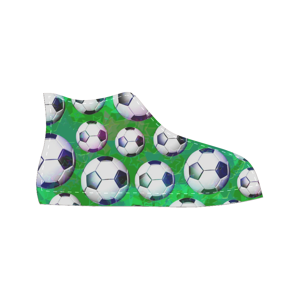 Soccer Ball Football Pattern Men’s Classic High Top Canvas Shoes (Model ...
