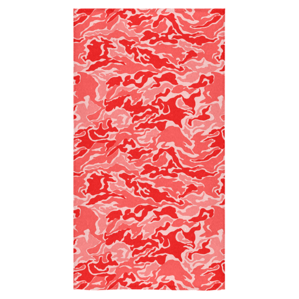 Camo Red Camouflage Pattern Print Bath Towel 30"x56" | ID: D311183