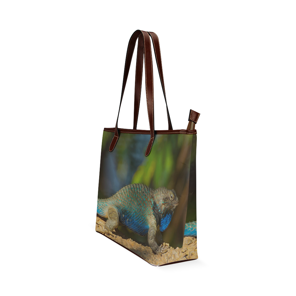 Colorful Lizard Shoulder Tote Bag (Model 1646) | ID: D313508