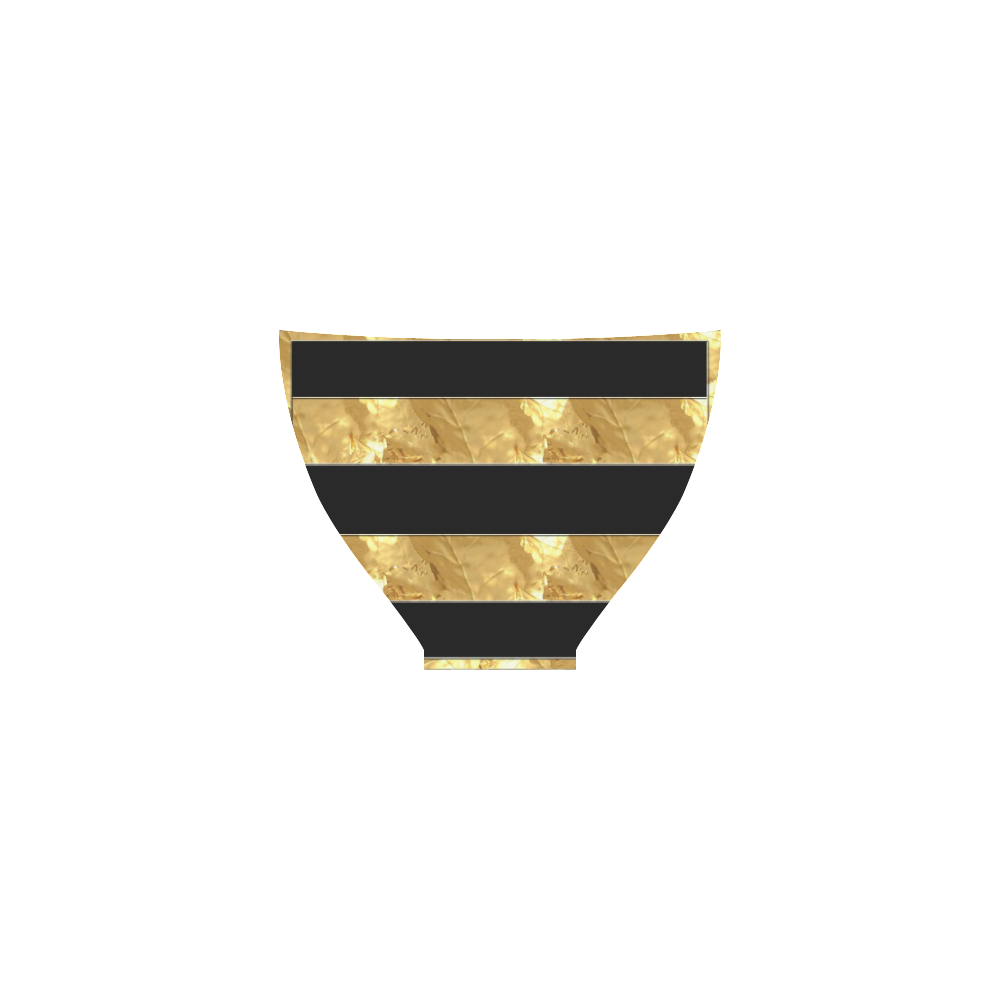 Black Gold Stripes Custom Bikini Swimsuit | ID: D316390