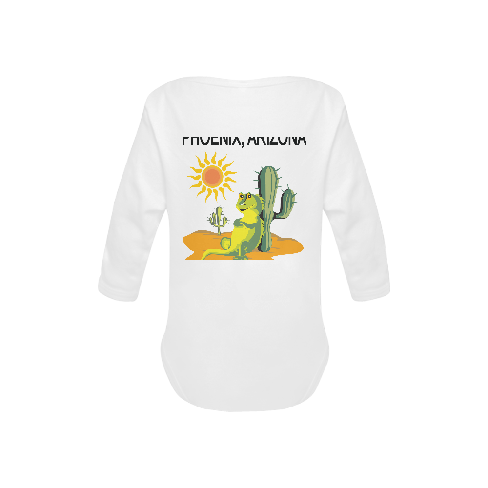 Phoenix Arizona Lizard under Saguaro Baby Powder Organic Long Sleeve ...