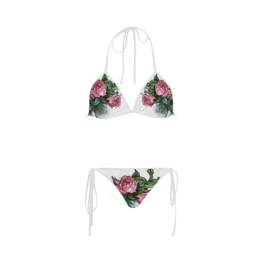 Roses Vintage Floral Custom Bikini Swimsuit Id D318417