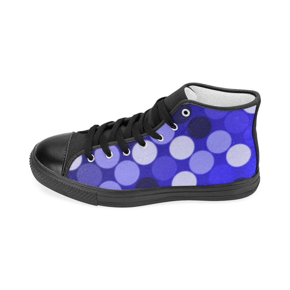 Blue Spots Women's Classic High Top Canvas Shoes (Model 017) | ID: D324548