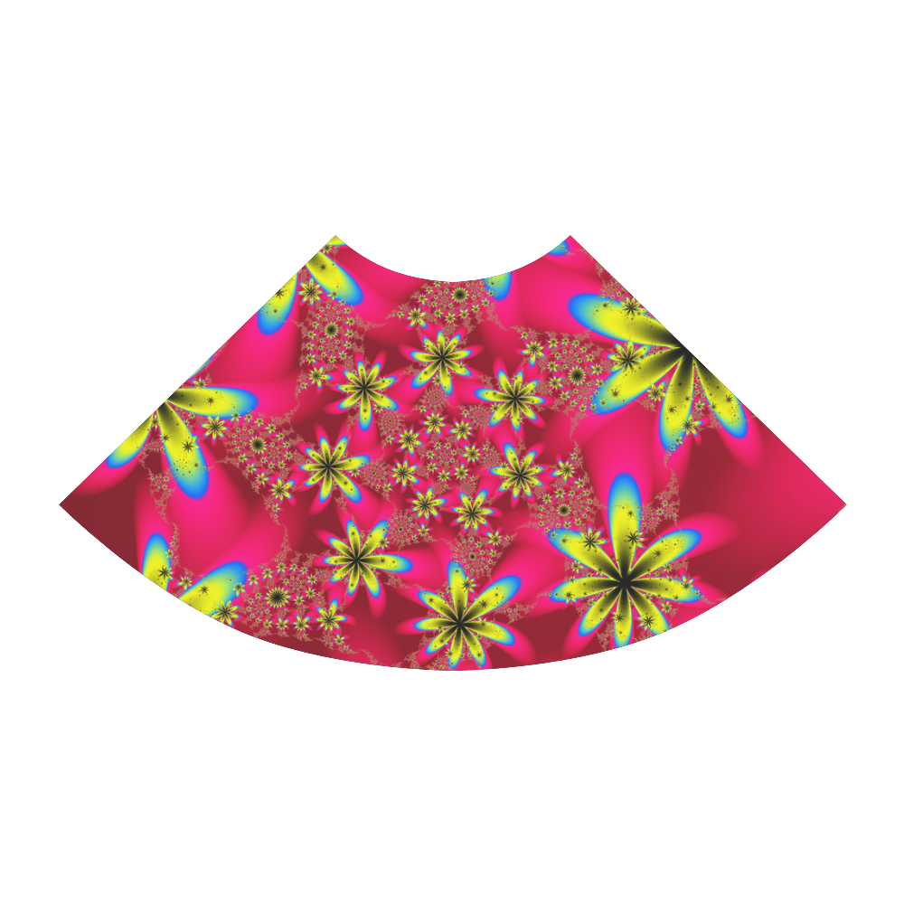 Red and Yellow Fractal Flowers Pattern Sundress Atalanta Sundress ...