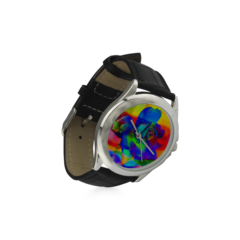 Psychedelic Rose Women's Classic Leather Strap Watch(Model 203) | ID ...