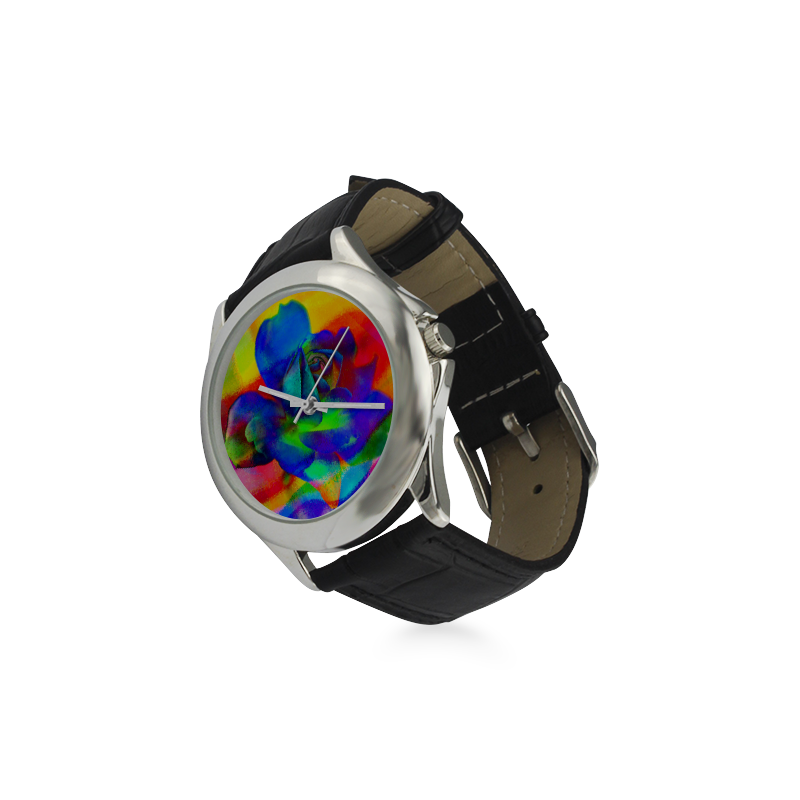 Psychedelic Rose Women's Classic Leather Strap Watch(Model 203) | ID ...
