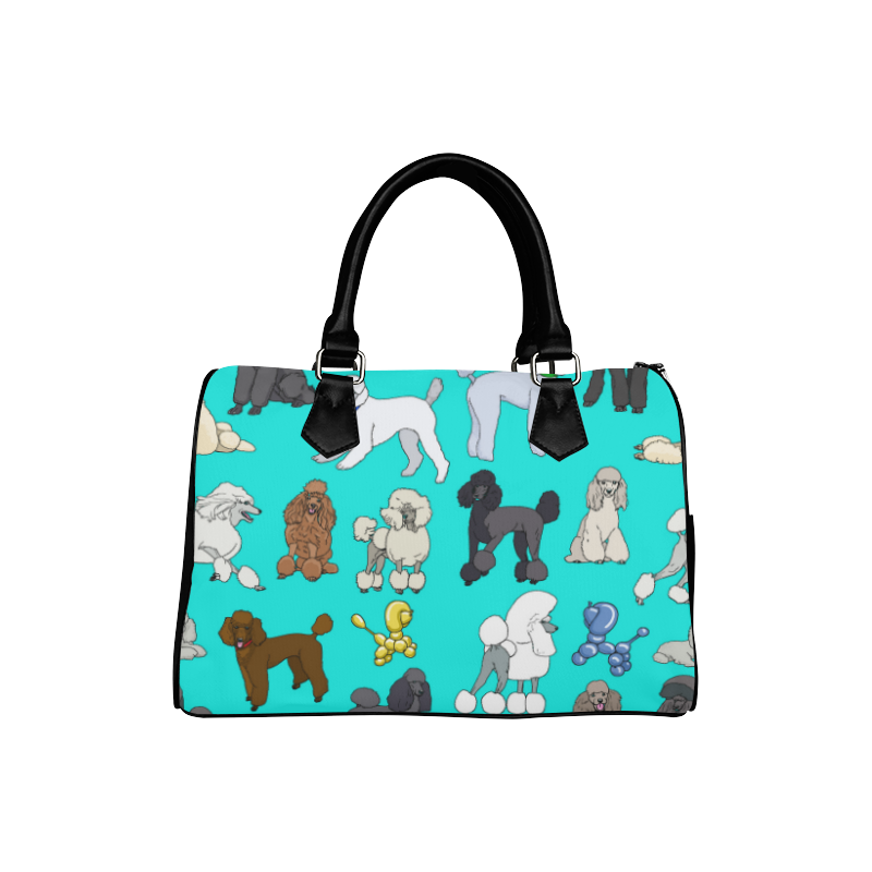 poodles aqua Boston Handbag (Model 1621) | ID: D330405