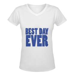 Best Day Ever Women's Deep V-neck T-shirt (Model T19) | ID: D325385