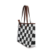 Checkerboard Black and White Shoulder Tote Bag (Model 1646) | ID: D329988