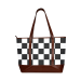 Checkerboard Black and White Tote Handbag (Model 1642) | ID: D330005
