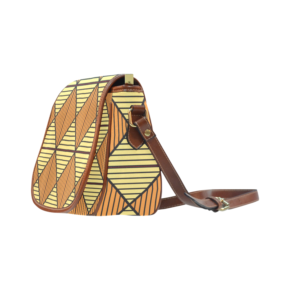 Geometric Triangle Pattern Saddle Bag/Small (Model 1649) Full ...