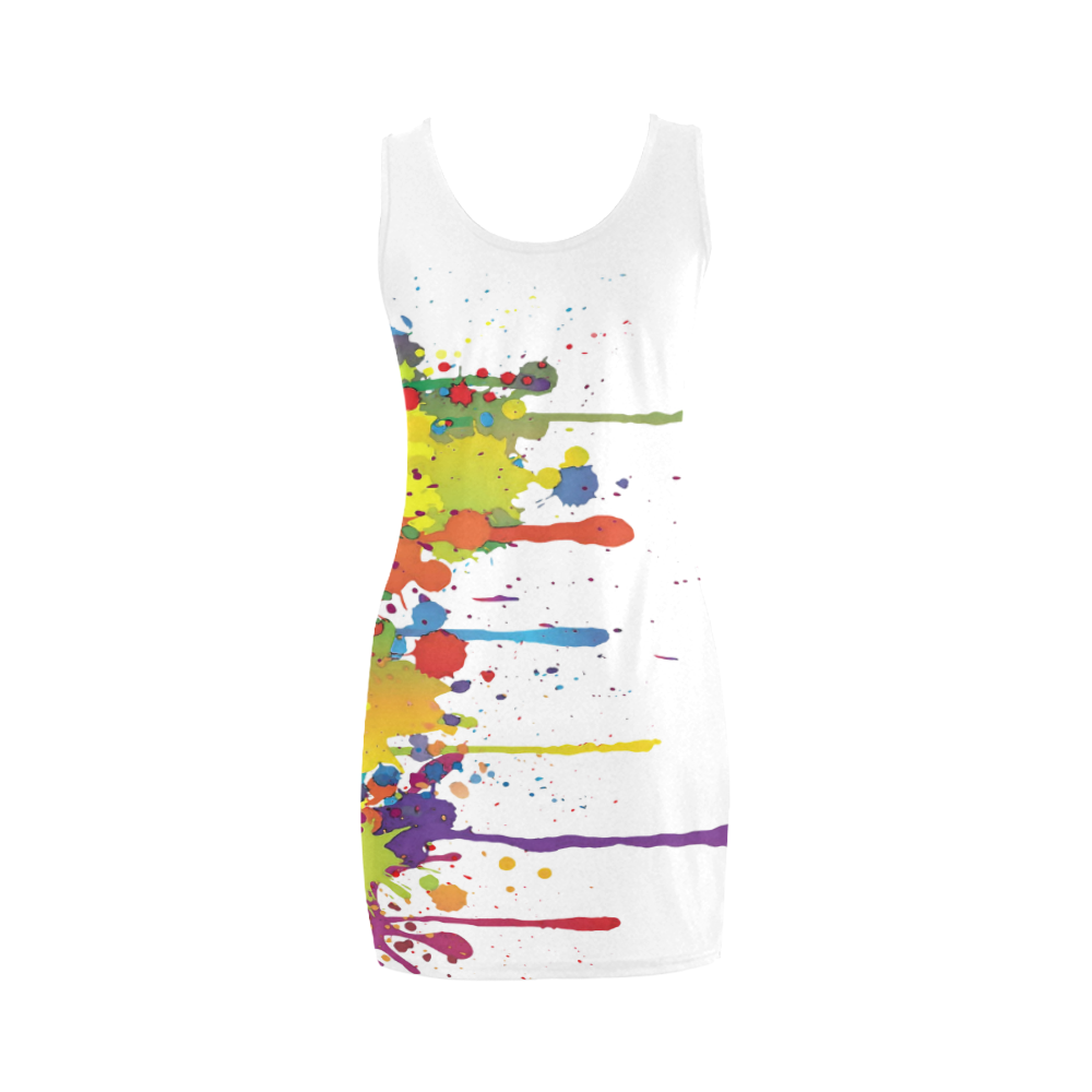 Crazy multicolored running SPLASHES Medea Vest Dress (Model D06) | ID ...