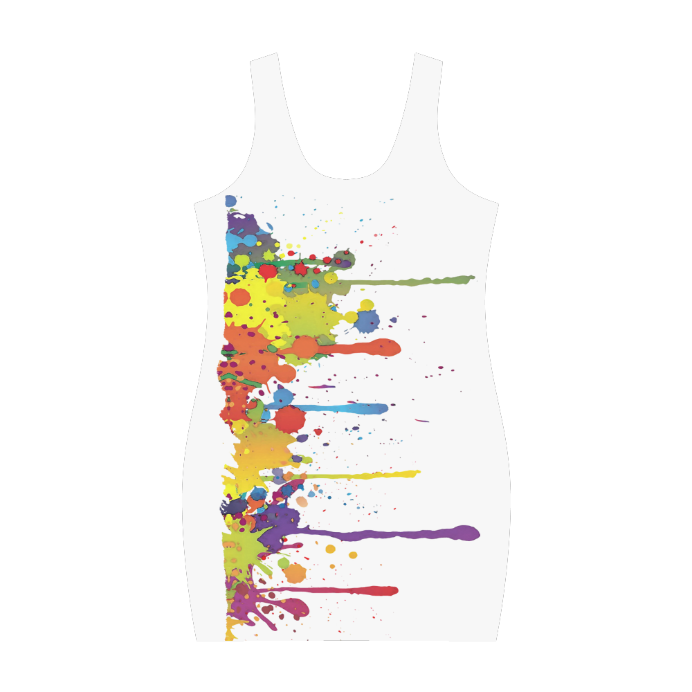 Crazy multicolored running SPLASHES Medea Vest Dress (Model D06) | ID ...