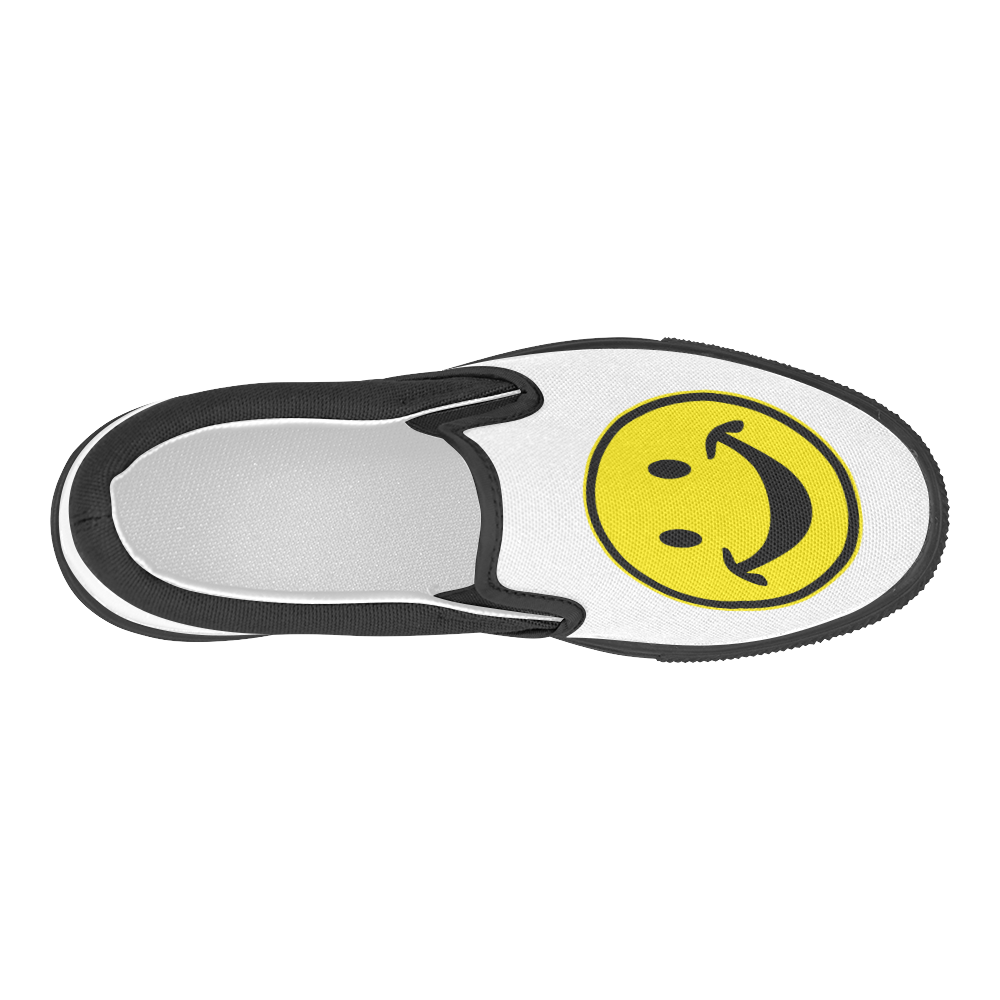 Funny yellow SMILEY for happy people Women's Slip-on Canvas Shoes ...