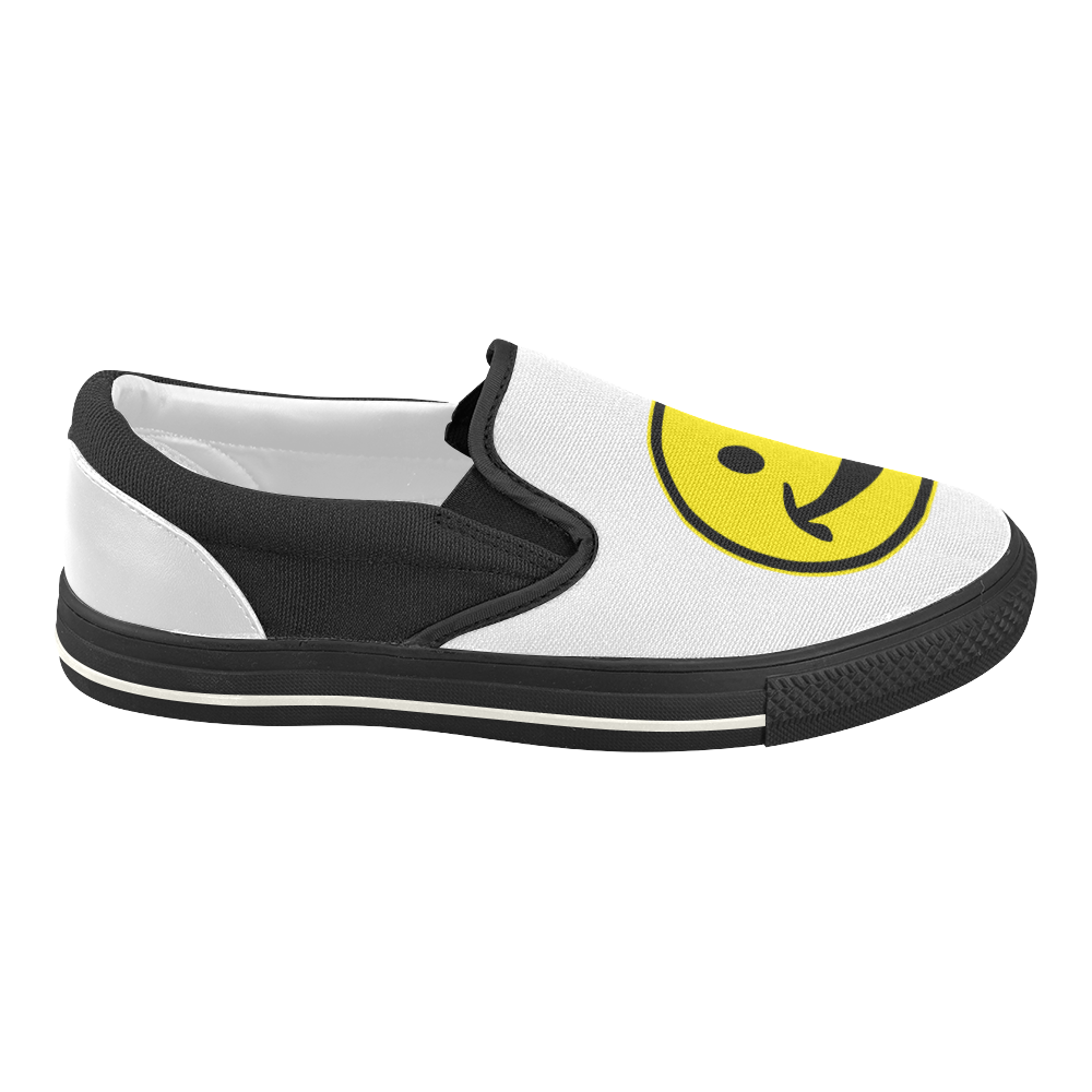Funny yellow SMILEY for happy people Women's Slip-on Canvas Shoes ...