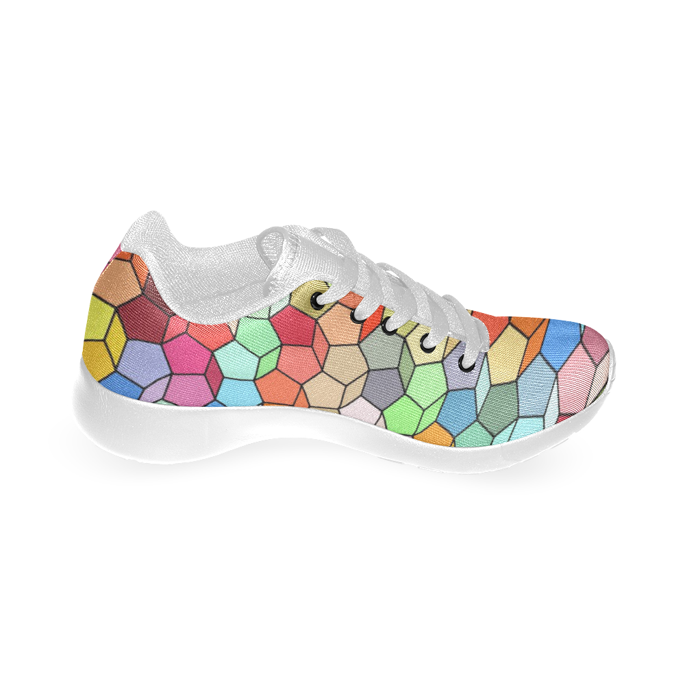 Colorful Polygon Pattern Men’s Running Shoes (Model 020) | ID: D401426