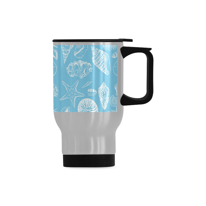 Lt Blue shell Travel Mug (Silver) (14 Oz) | ID: D407257