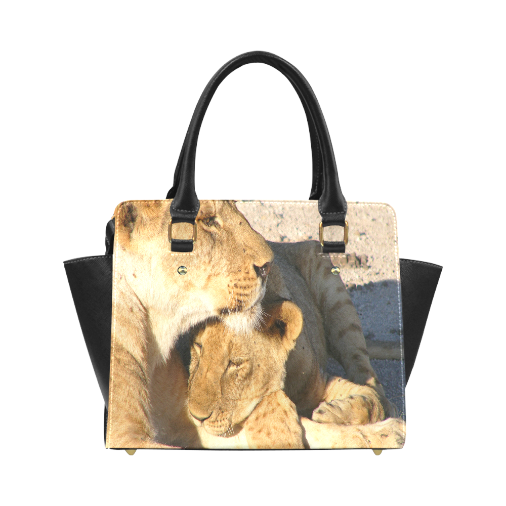 Lion And Cub Love Classic Shoulder Handbag (Model 1653) | ID: D410883