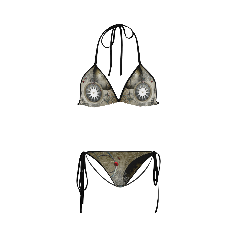 Steampunk, noble design, clocks and gears Custom Bikini Swimsuit | ID: D415807