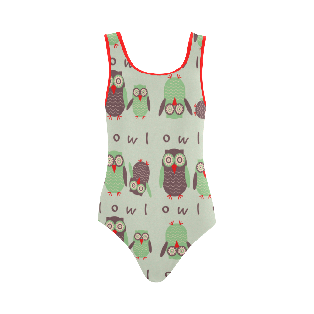 Dancing Owls Vest One Piece Swimsuit (Model S04) | ID: D421473