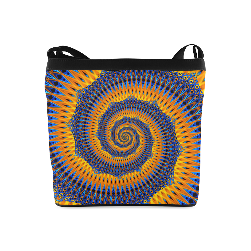 POWER SPIRAL POLYGON Orange Blue Crossbody Bags (Model 1613) | ID: D422680