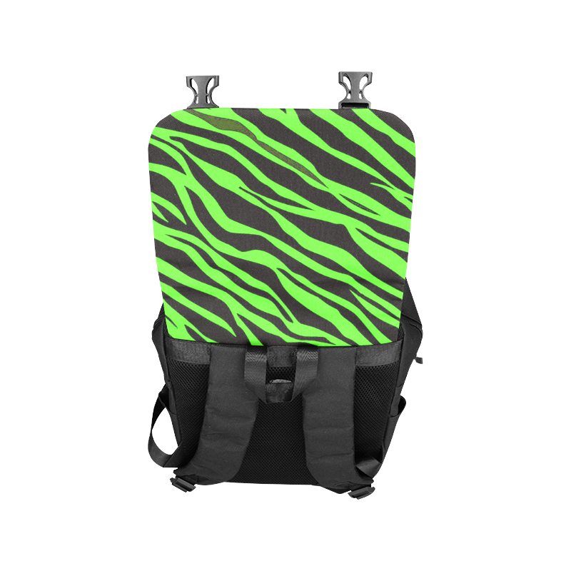 Neon Green Zebra Stripes Casual Shoulders Backpack (Model 1623) | ID ...
