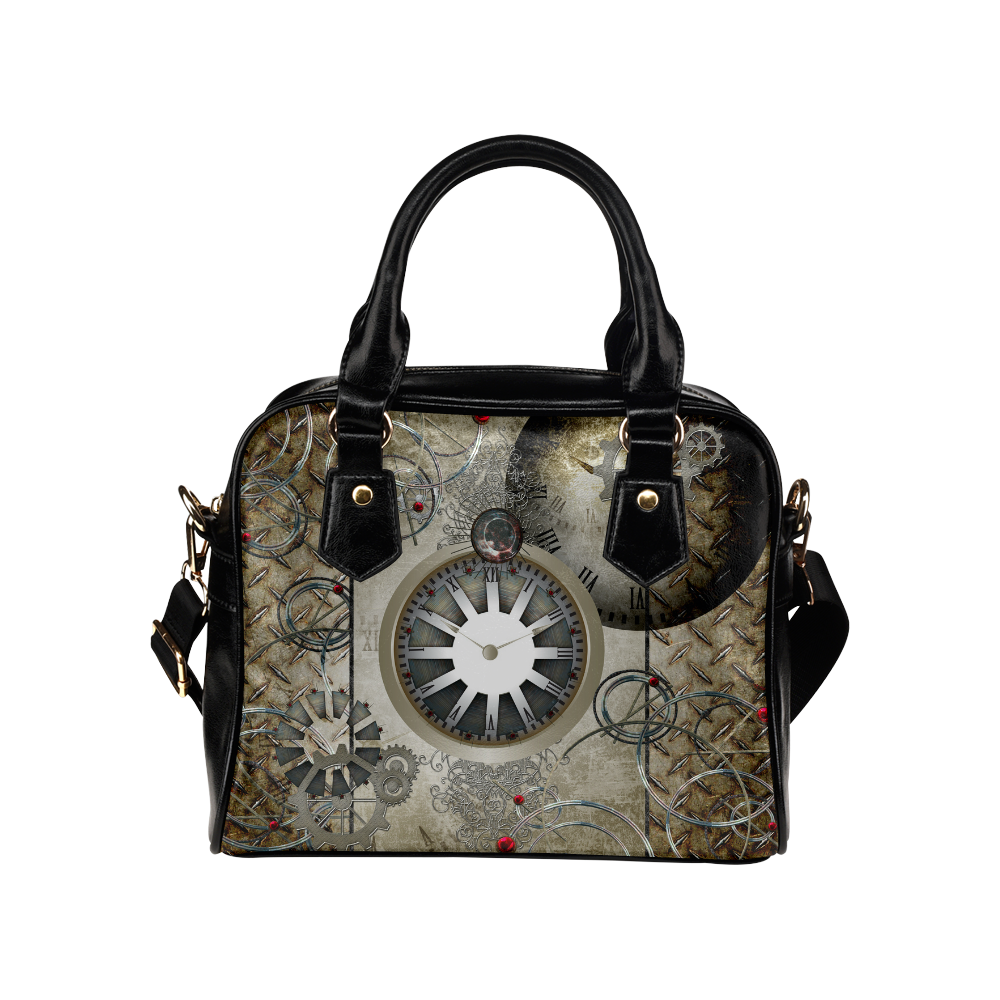 Steampunk, noble design, clocks and gears Shoulder Handbag (Model 1634 ...