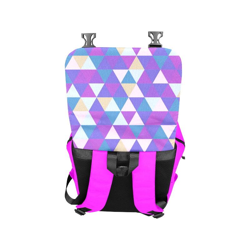 Purple Blue Pink Abstract Triangles Casual Shoulders Backpack (Model ...