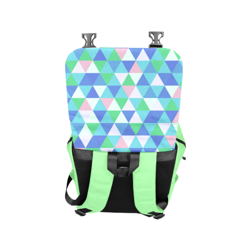 Green Blue Pink Abstract Triangles Casual Shoulders Backpack (Model ...