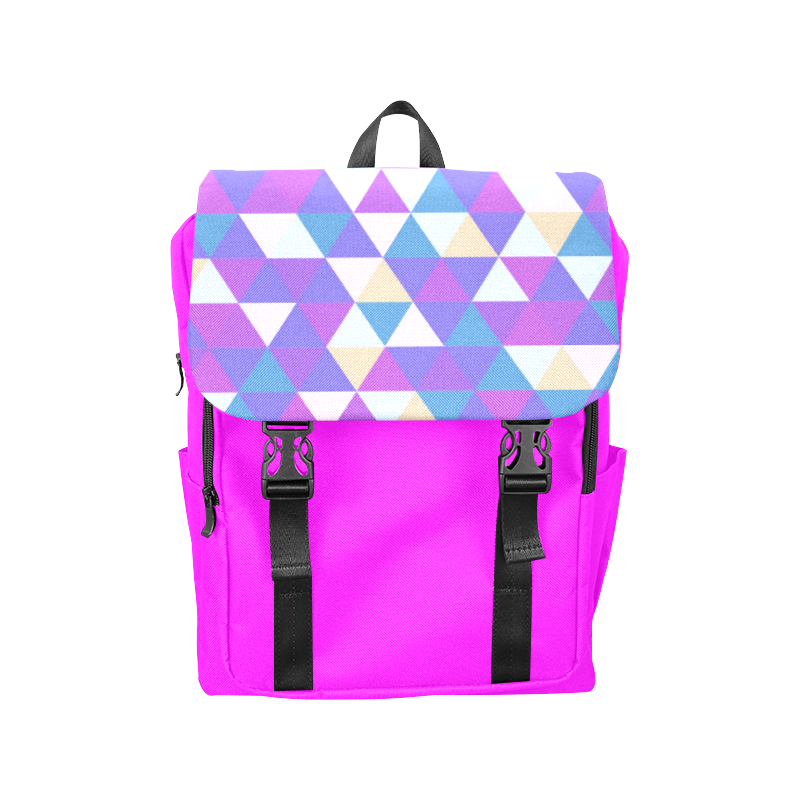 Purple Blue Pink Abstract Triangles Casual Shoulders Backpack (Model ...