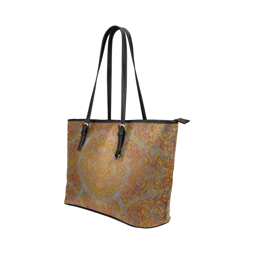 Magic mandala 2 Leather Tote Bag/Large (Model 1651) | ID: D448271
