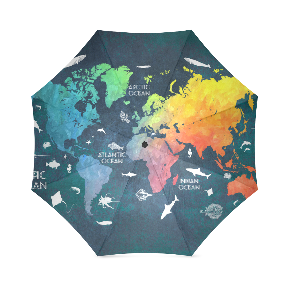 world map Foldable Umbrella (Model U01) | ID: D457897