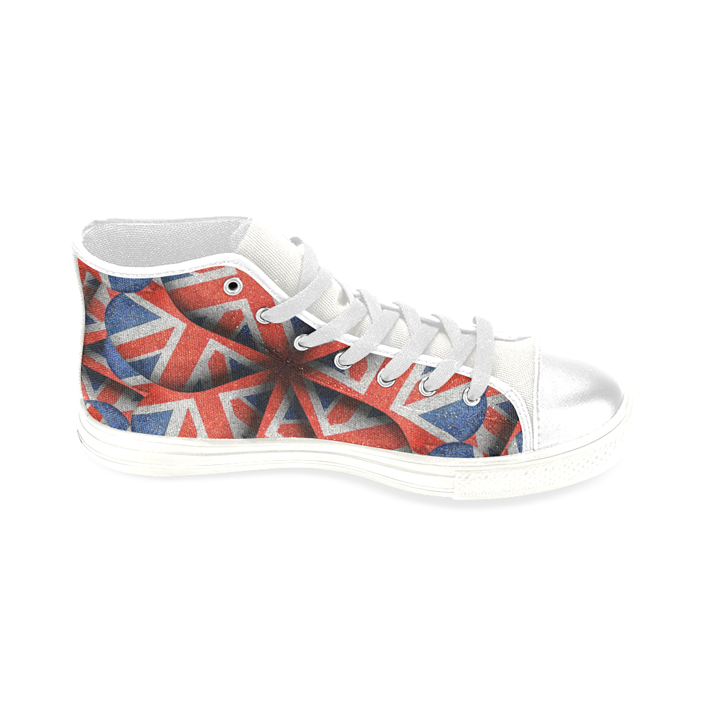 England Flag Patterned Men’s Classic High Top Canvas Shoes (Model 017 ...