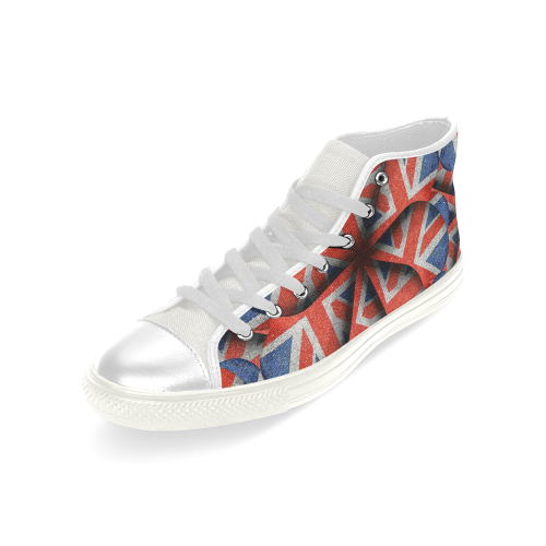 England Flag Patterned Men’s Classic High Top Canvas Shoes (Model 017 ...